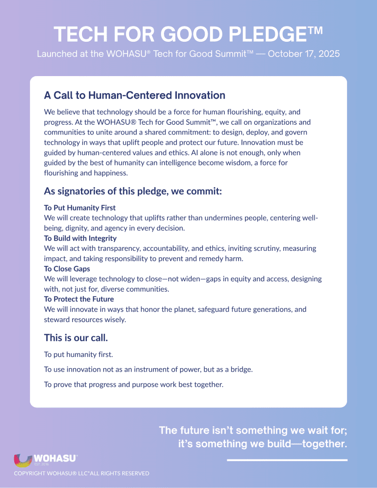 Wellbeing Pledge| WOHASU